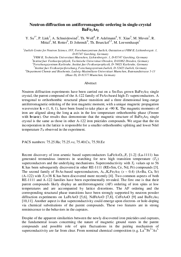 (PDF) Neutron diffraction on antiferromagnetic ordering in single ...