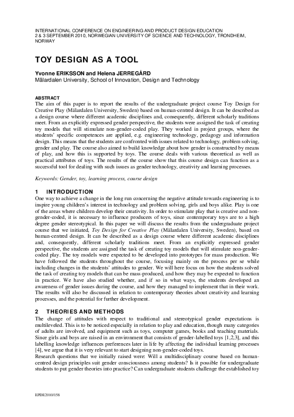 (PDF) Toy design as a Tool