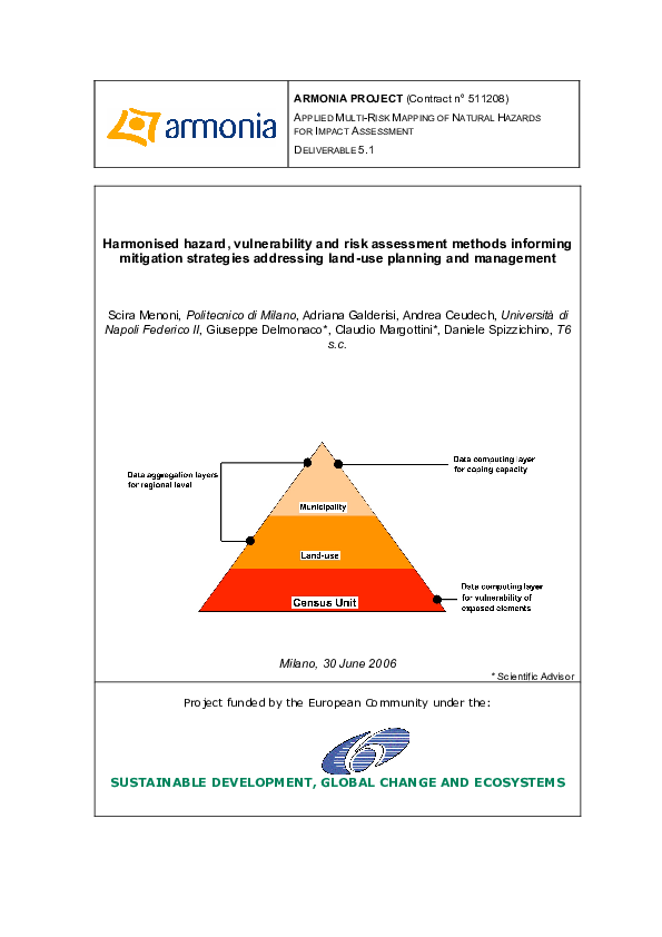 (PDF) Harmonised hazard , vulnerability and risk assessment methods ...