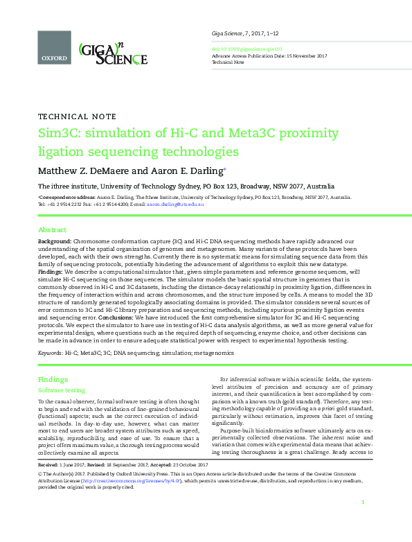 (PDF) Sim3C: Simulation Of HiC And Meta3C Proximity Ligation Sequencing ...