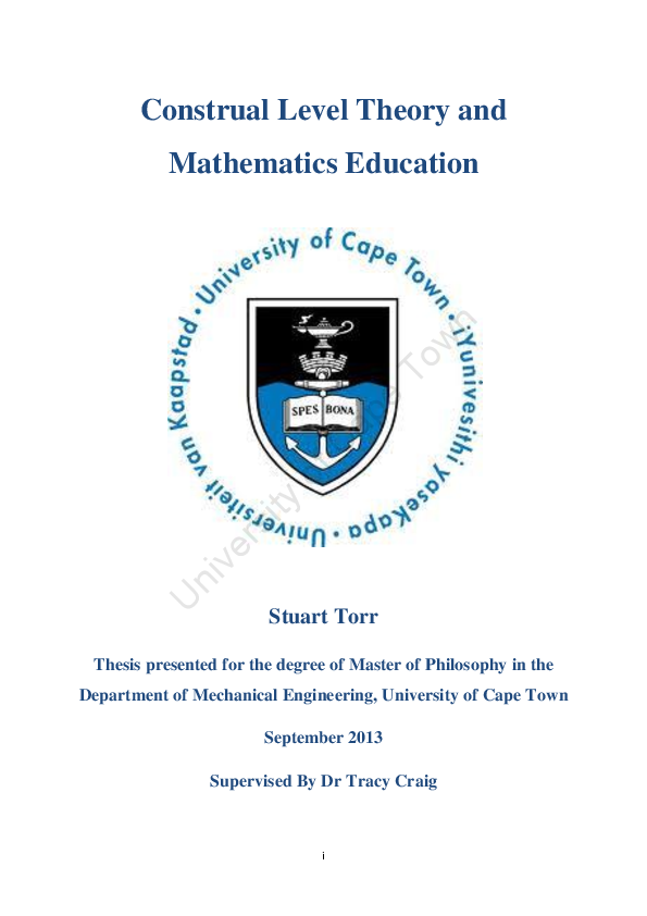 (PDF) Construal level theory and mathematics education