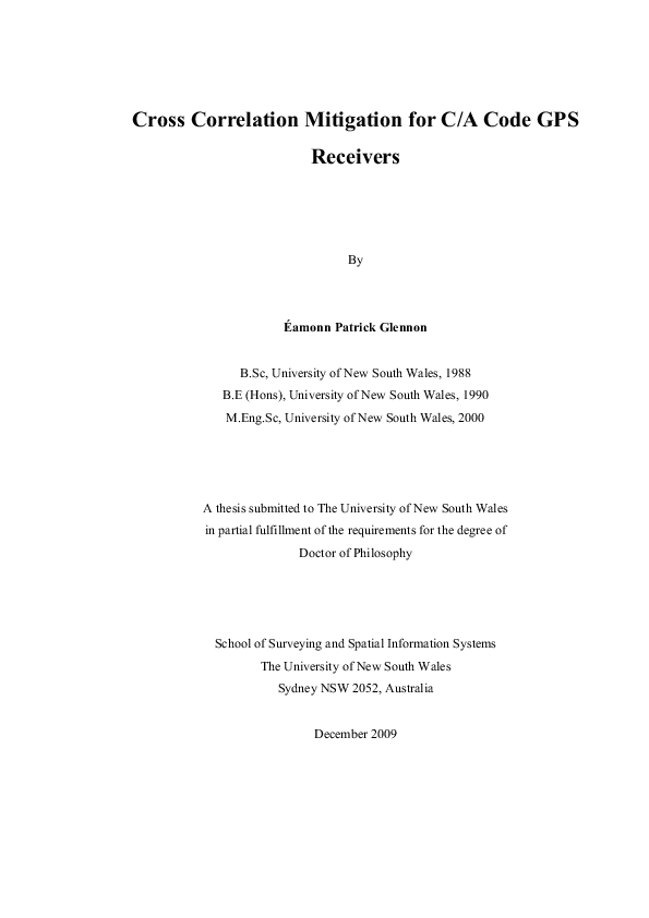 Pdf Cross Correlation Mitigation For C A Code Gps Receivers