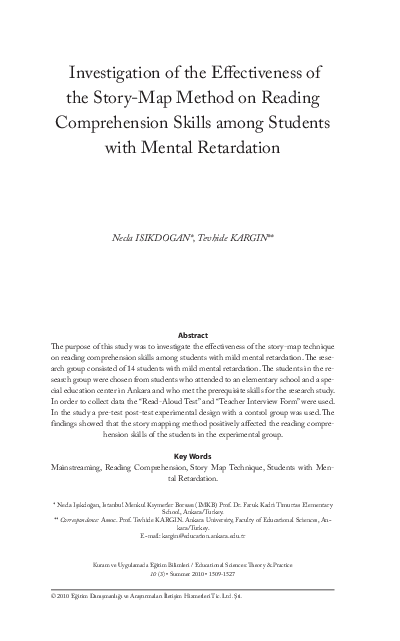 (PDF) Investigation of the Effectiveness of the Story-Map Method on Reading Comprehension Skills ...