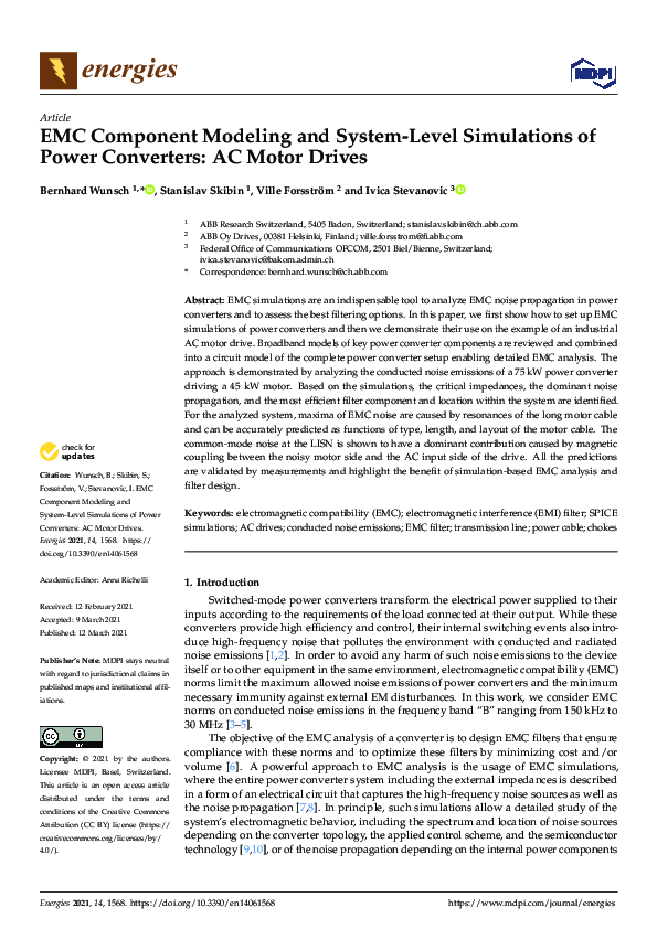 (PDF) EMC Component Modeling and System-Level Simulations of Power ...
