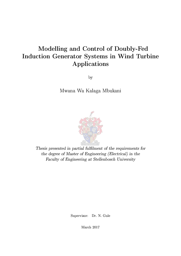 Pdf Control Of Doubly Fed Induction Generators In Wind Turbines