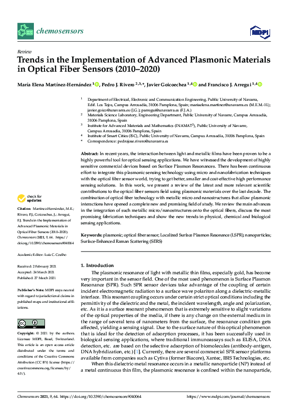 (PDF) Trends in the Implementation of Advanced Plasmonic Materials in Optical Fiber Sensors ...
