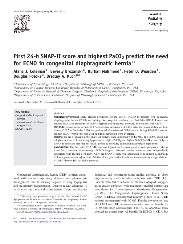 (PDF) First 24-h SNAP-II score and highest PaCO2 predict the need for ...
