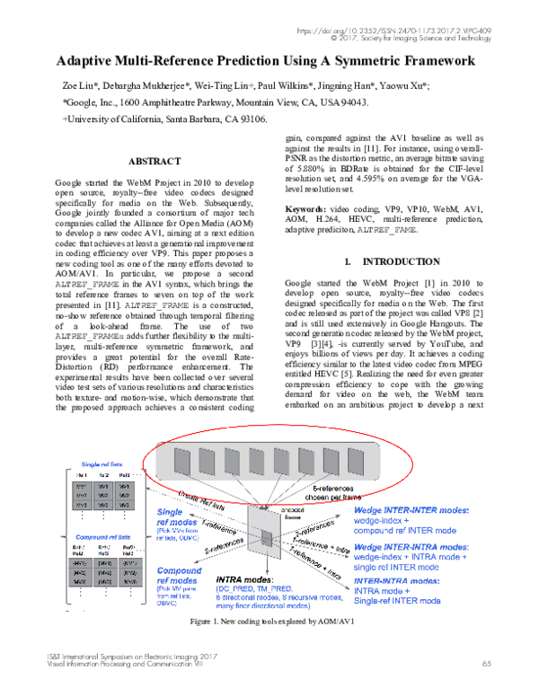 Pdf Adaptive Multi Reference Prediction Using A Symmetric Framework