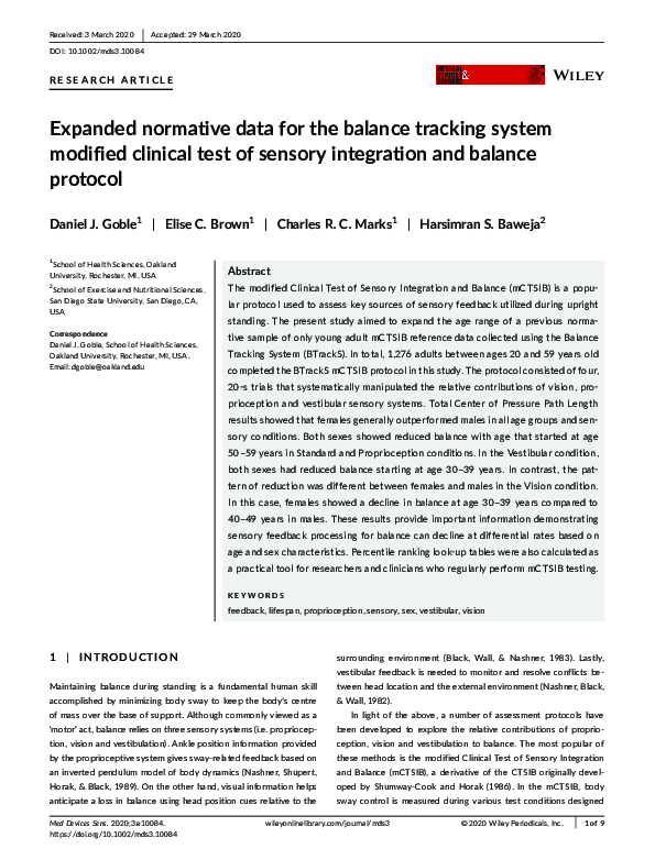 (PDF) Expanded normative data for the balance tracking system modified ...