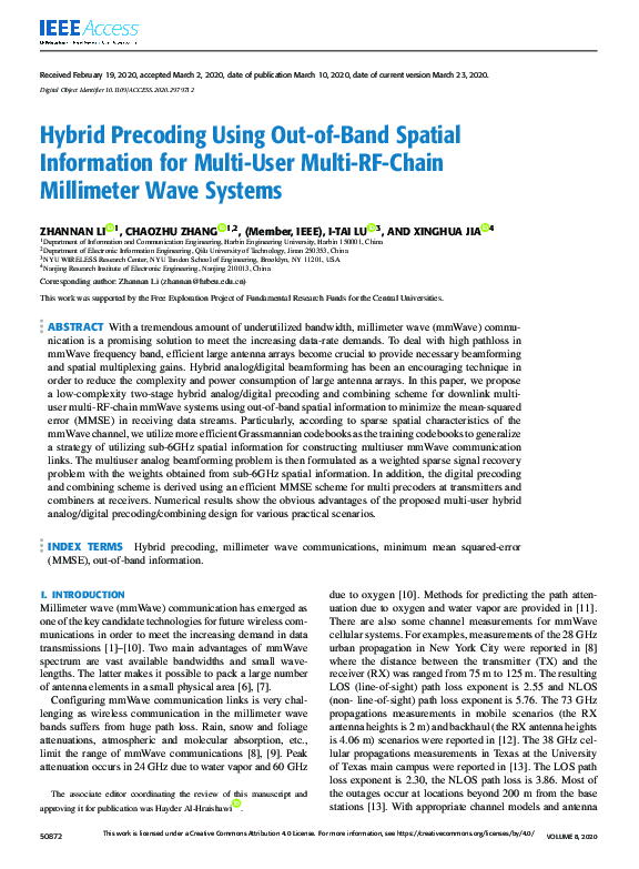 (PDF) Hybrid Precoding Using Out-of-Band Spatial Information for Multi ...
