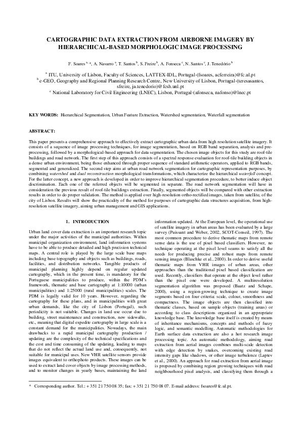Pdf Cartographic Data Extraction From Airborne Imagery By Hierarchical Based Morphologic Image