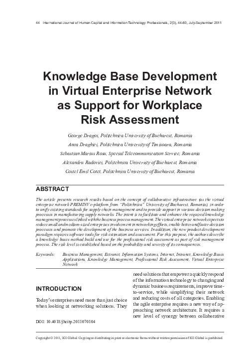 (PDF) Knowledge Base Development in Virtual Enterprise Network as ...