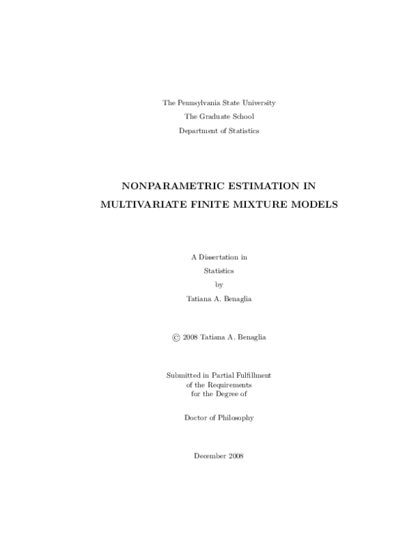 Pdf Nonparametric Estimation In Multivariate Finite Mixture Models