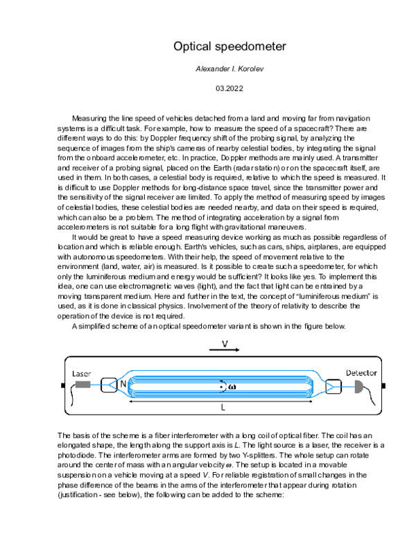 (PDF) Optical speedometer