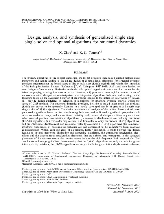 (PDF) Design, analysis, and synthesis of generalized single step single ...