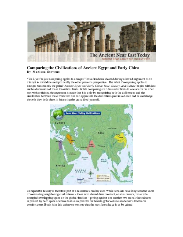 (PDF) Comparing the Civilizations of Ancient Egypt and Early China