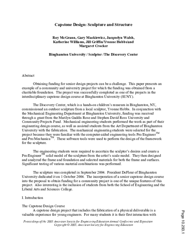 (PDF) Capstone Design: Sculpture And Structure | Roy T McGrann ...