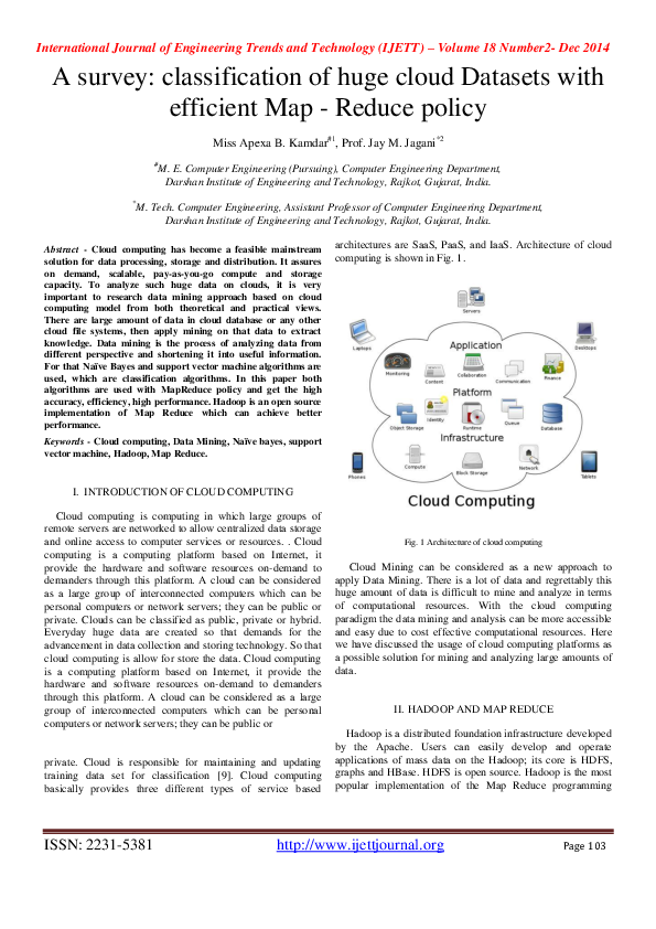 (PDF) A survey: classification of huge cloud Datasets with efficient Map - Reduce policy | Apexa ...