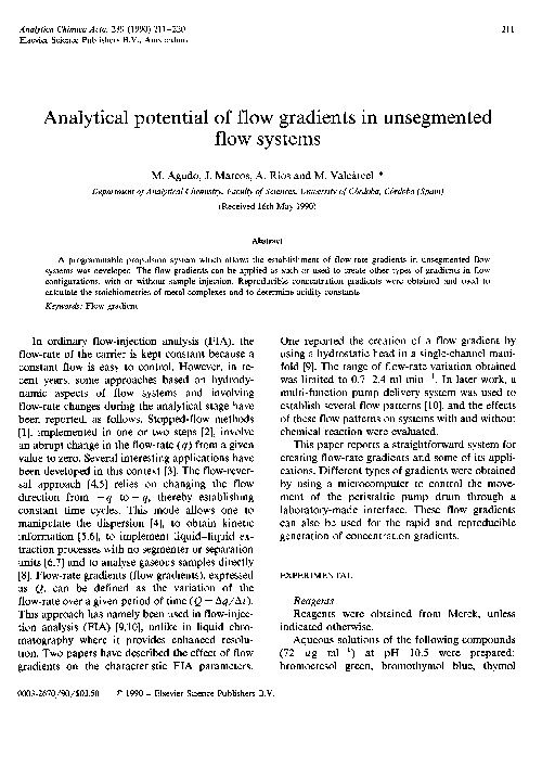 (PDF) Analytical potential of flow gradients in unsegmented flow systems