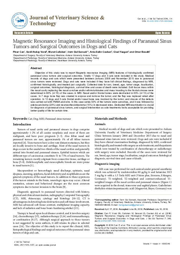 (PDF) Magnetic Resonance Imaging and Histological Findings of Paranasal ...