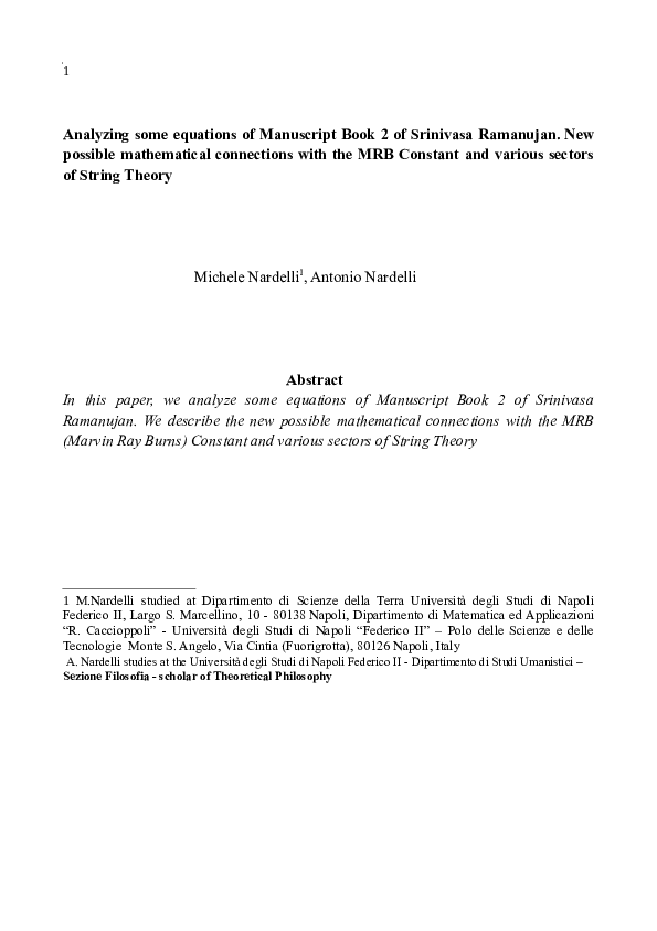 Pdf Analyzing Some Equations Of Manuscript Book 2 Of Srinivasa