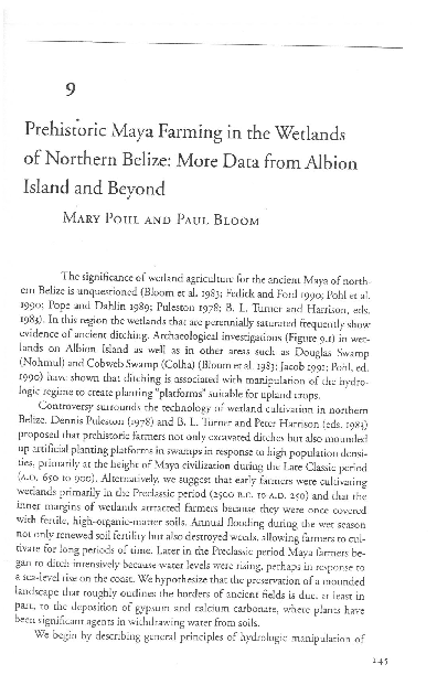 (PDF) Prehistoric Maya Farming in the Wetlands of Northern Belize: More ...
