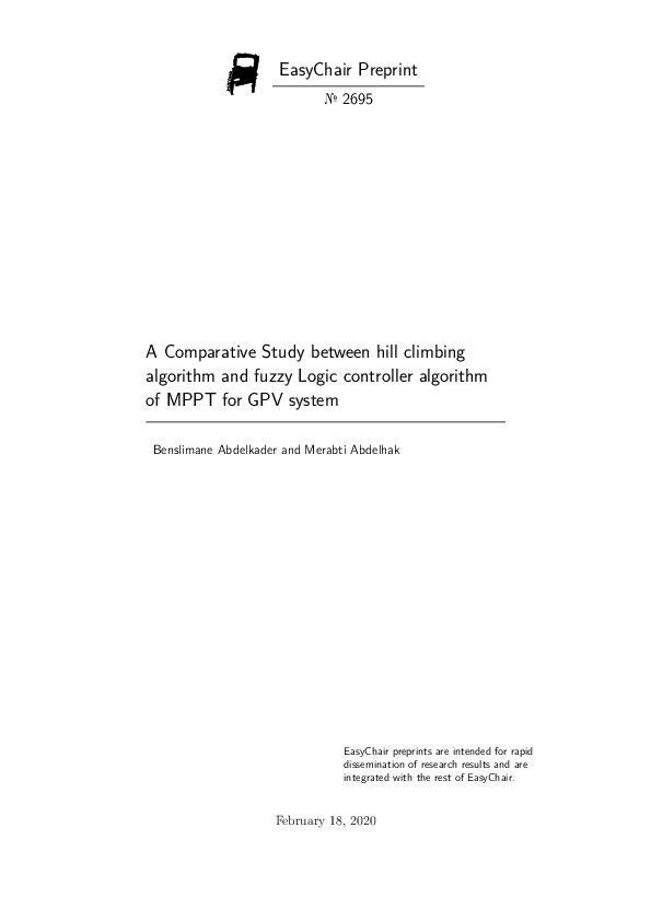 Pdf Comparative Mppt Analysis Hill Climbing Vs Fuzzy 