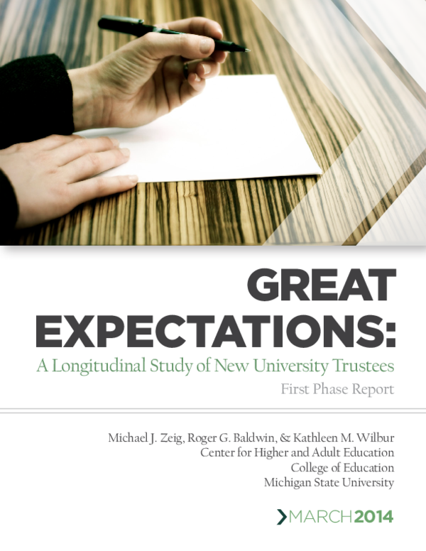 (PDF) GREAT EXPECTATIONS: A Longitudinal Study of New University Trustees