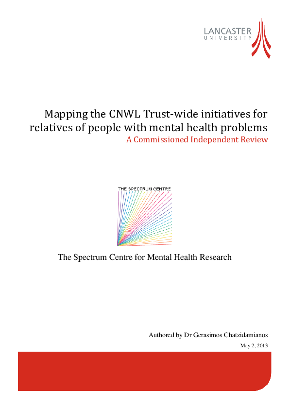 (PDF) Mapping the CNWL Trust-wide initiatives for relatives of people ...