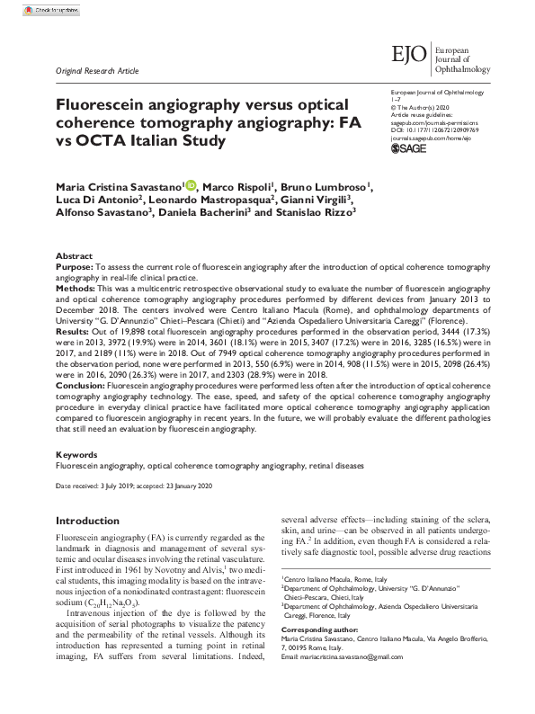 (PDF) Fluorescein angiography versus optical coherence tomography ...