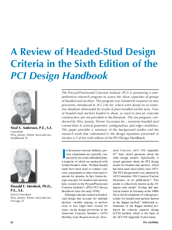 (PDF) A review of headed-stud design criteria in the sixth edition of ...