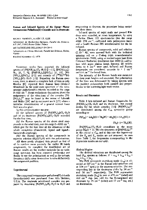 (PDF) Raman and infrared spectra of the square planar tetraamine ...