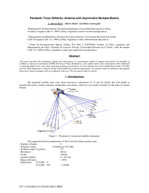 (PDF) Parabolic torus reflector antenna with asymmetric multiple beams
