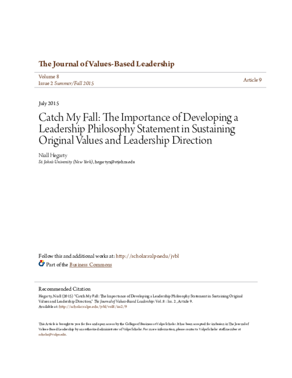 (PDF) Catch My Fall: The Importance of Developing a Leadership ...