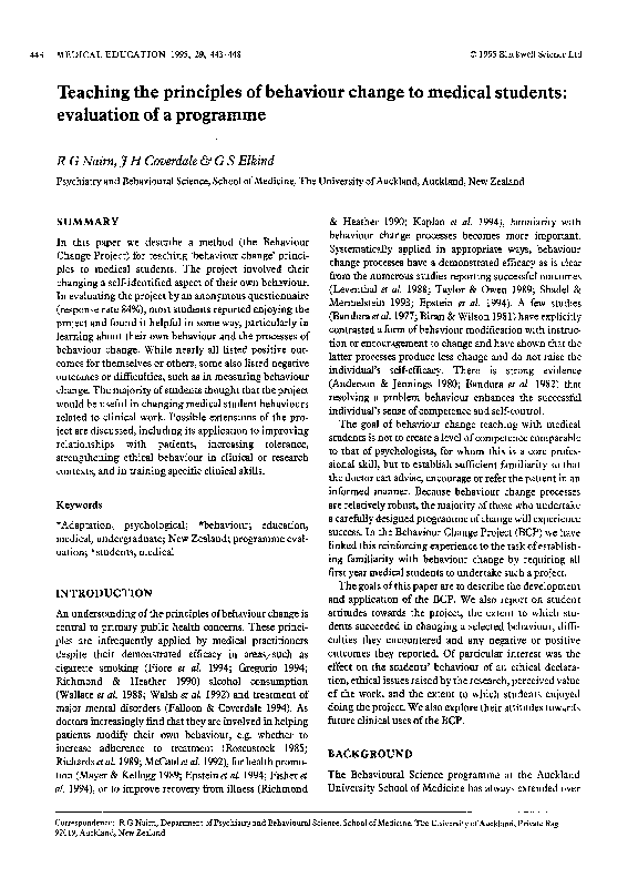 PDF Teaching The Principles Of Behaviour Change To Medical Students pdf-teaching-the-principles-of-behaviour-change-to-medical-students