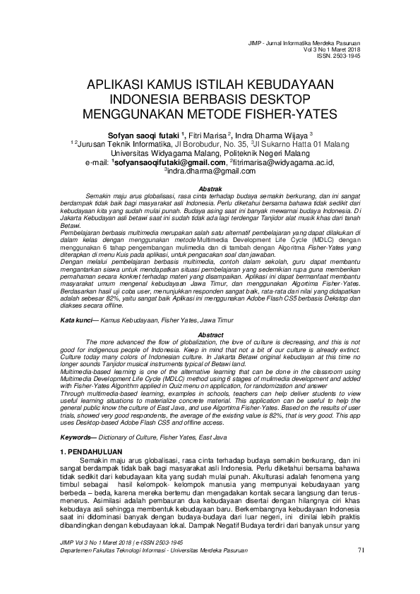 (PDF) Aplikasi Kamus Istilah Kebudayaan Indonesia Berbasis Desktop ...