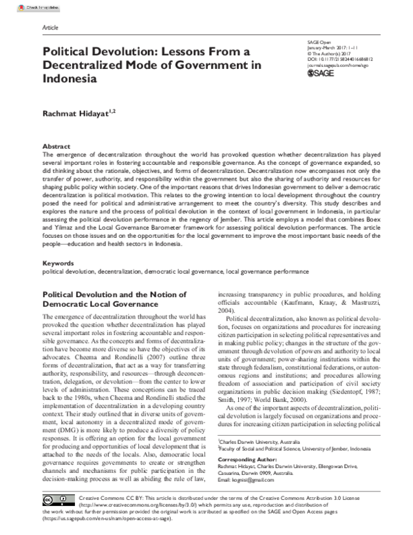 (PDF) Political Devolution