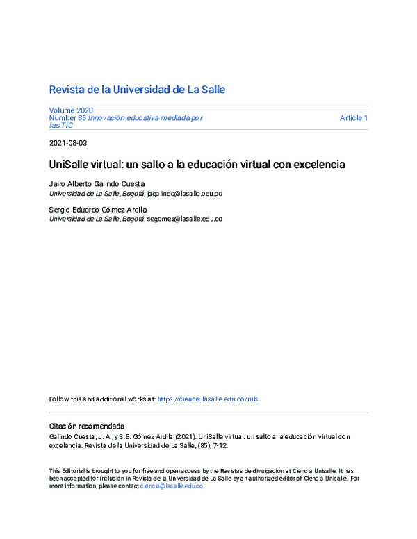 (PDF) UniSalle virtual