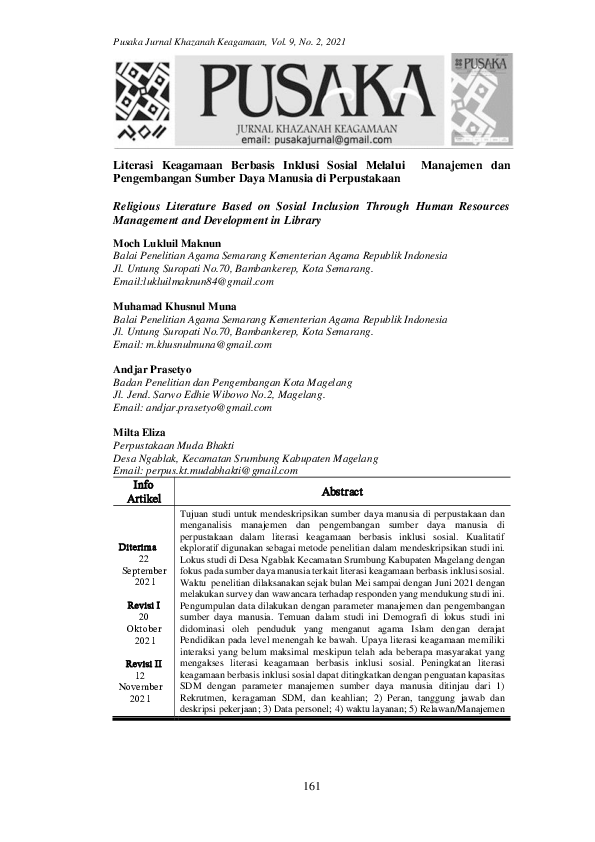 (PDF) Literasi Keagamaan Berbasis Inklusi Sosial Melalui Manajemen dan Pengembangan Sumber Daya ...