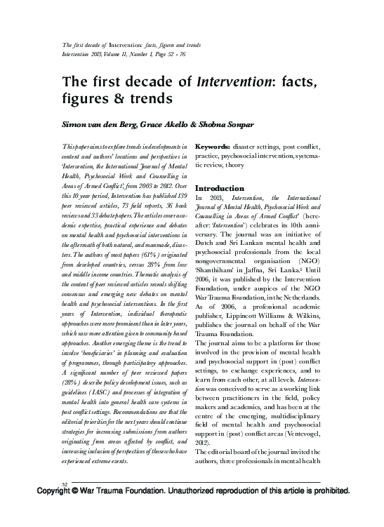 (PDF) The first decade of Intervention | Grace Akello - Academia.edu