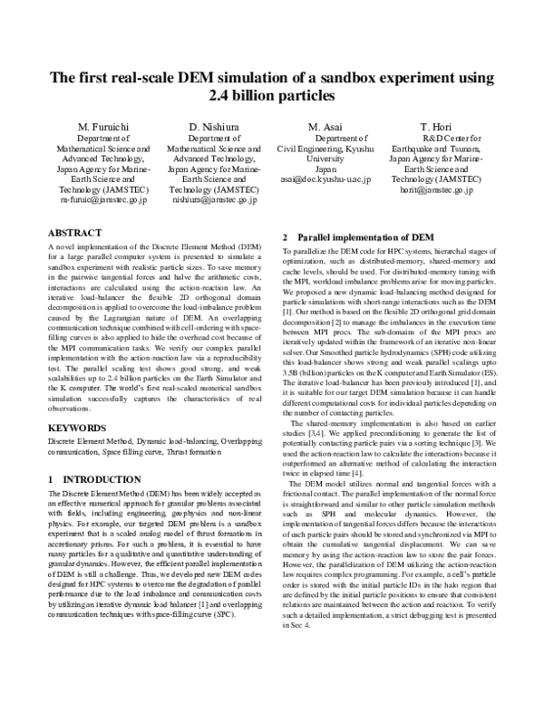 (PDF) The first real-scale DEM simulation of a sandbox experiment using ...