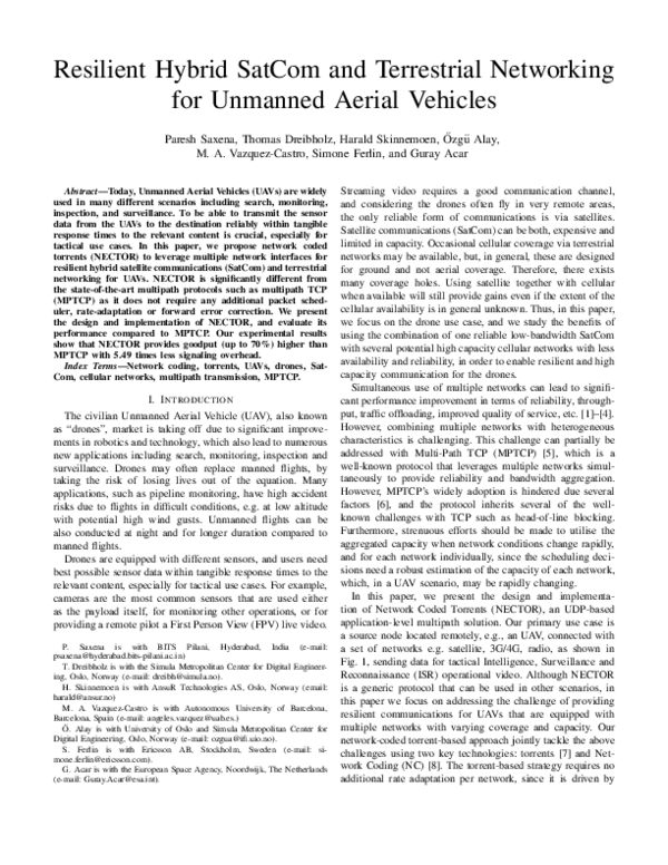 (PDF) Resilient Hybrid SatCom and Terrestrial Networking for Unmanned ...