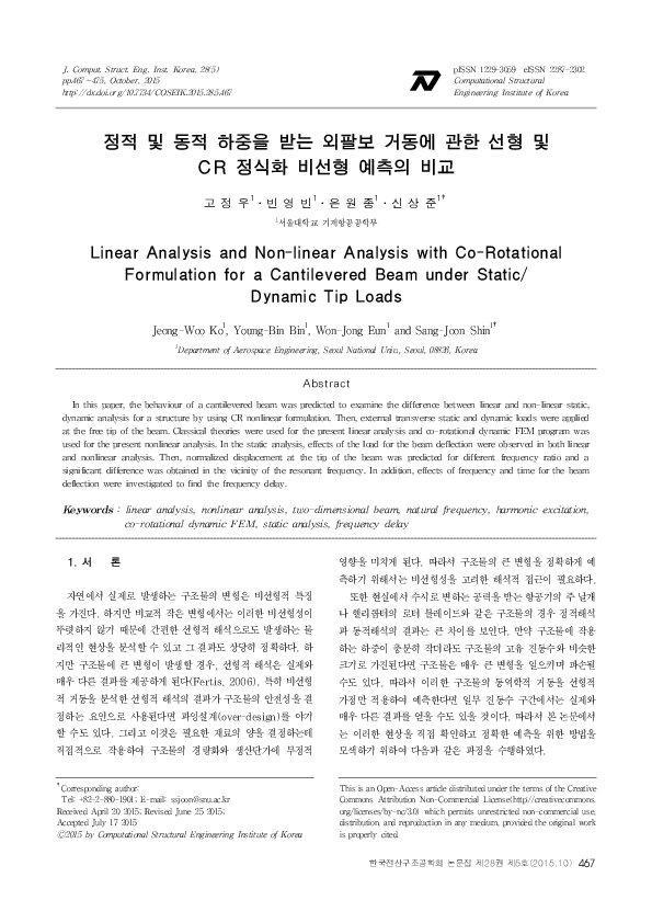 Pdf Linear Analysis And Non Linear Analysis With Co Rotational