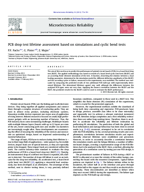 (PDF) PCB drop test lifetime assessment based on simulations and cyclic ...