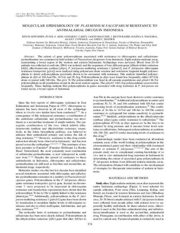(PDF) Molecular Epidemiology of Plasmodium Falciparum by Multiplexed Amplicon Deep Sequencing in ...