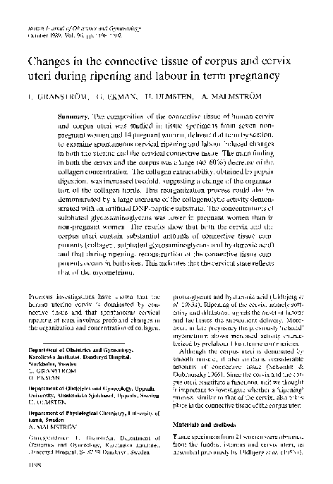 (PDF) Changes in the connective tissue of corpus and cervix uteri ...