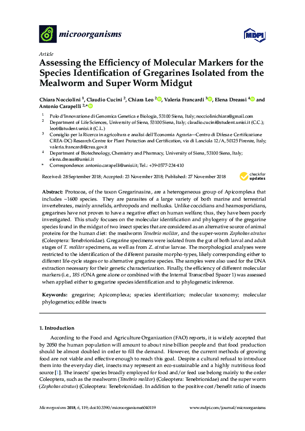 (PDF) Assessing the Efficiency of Molecular Markers for the Species ...