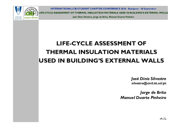 (PDF) Life-Cycle Assessment of Thermal Insulation Materials Used in ...