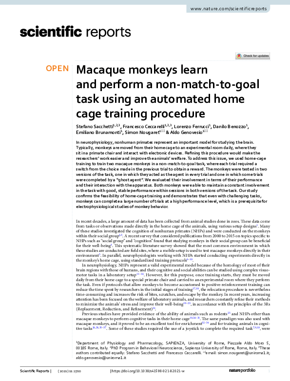 (PDF) Macaque monkeys learn and perform a non-match-to-goal task using ...