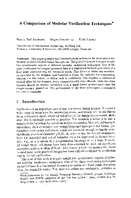(PDF) A comparison of modular verification techniques